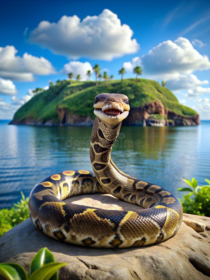 Boelens Python Smiles Island Stock Illustration - Illustration of ...