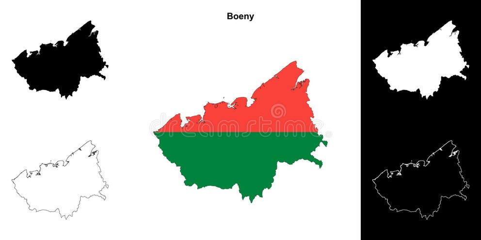 Boeny outline map stock vector. Illustration of regions - 356519840