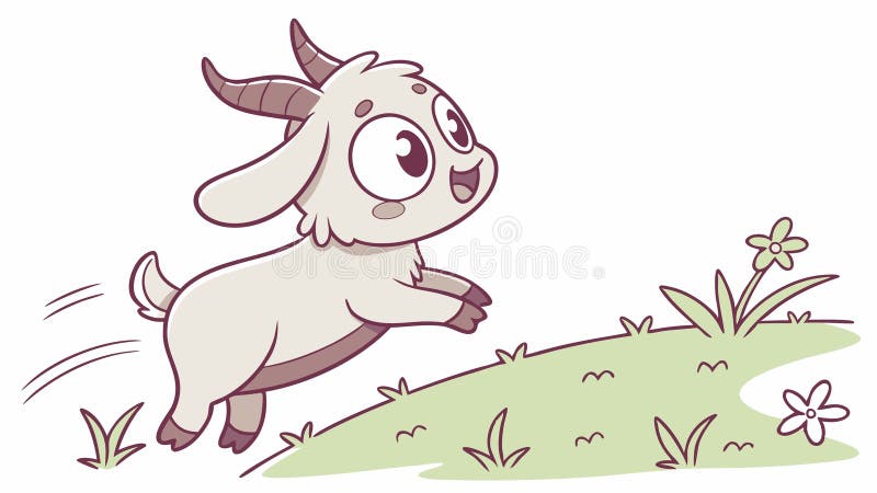 Boer Goat Active Dancing Beach Vector Stock Vector - Illustration of ...
