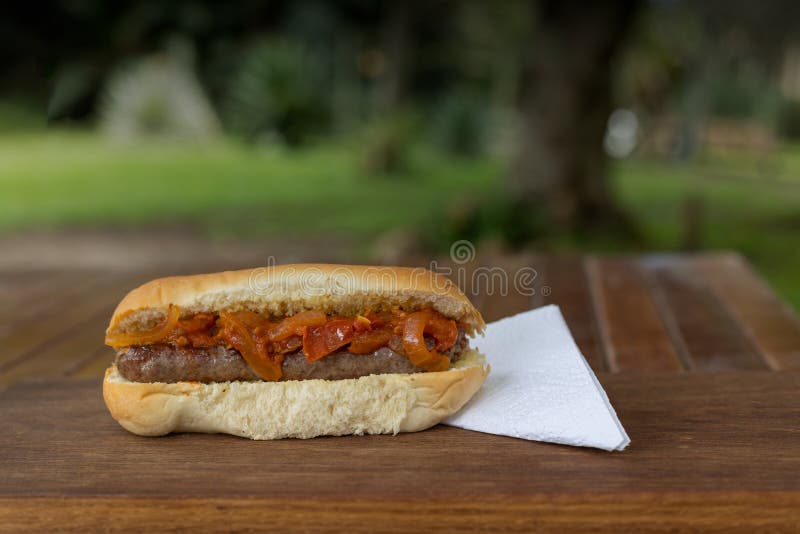 Boerewors Roll in South Africa Stock Photo - Image of barbecue, bread ...