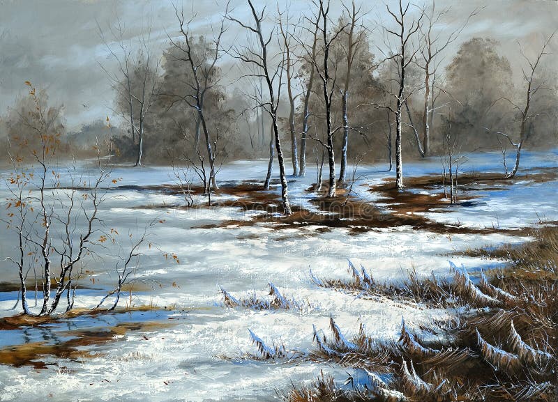 Bog cloudy, winter day stock illustration. Illustration of museum - 7920528