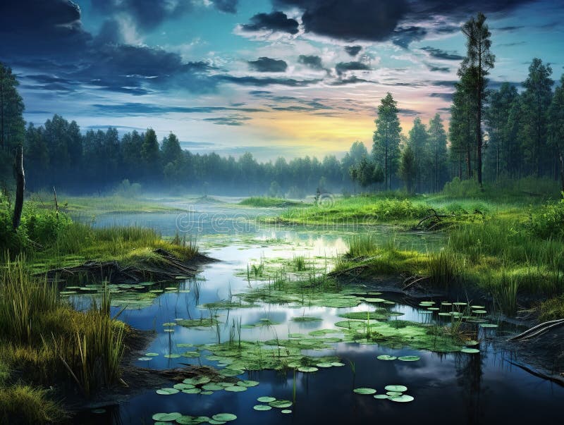 Bog Made with Generative AI Illustration Stock Illustration ...