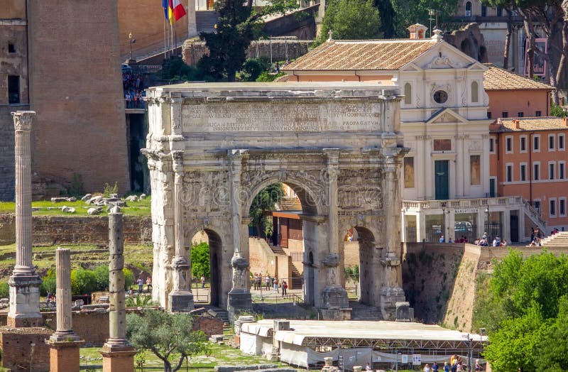Triumphbogen Des Septimius Severus Im Forum Romanum, Rom Redaktionelles ...