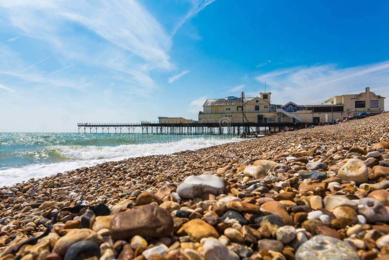 Beach at Bognor Regis. Sussex. UK Stock Image - Image of groyne ...