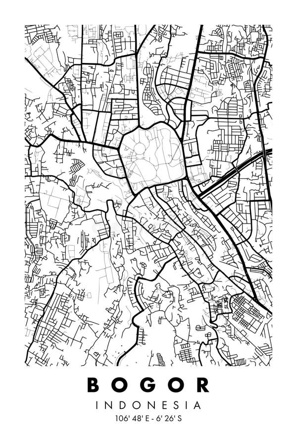 Minimalist Bogor City Poster Design Vector Stock Illustration ...