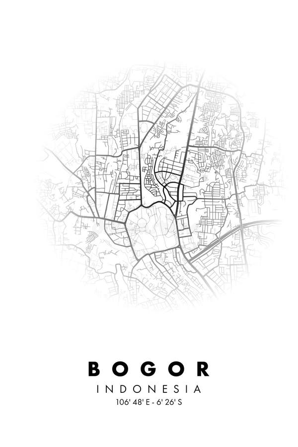 Minimalist Bogor City Poster Design Vector Stock Illustration ...