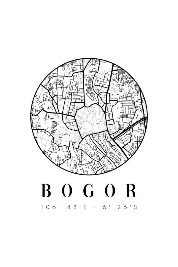 Minimalist Bogor City Poster Design Vector Stock Illustration ...
