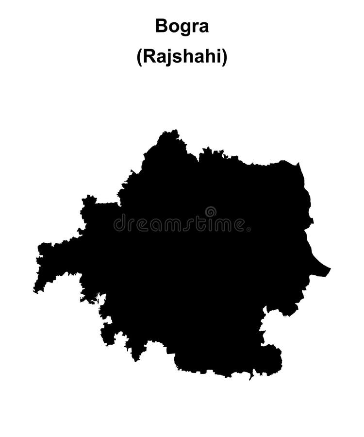 Bogra outline map stock vector. Illustration of outline - 371636101