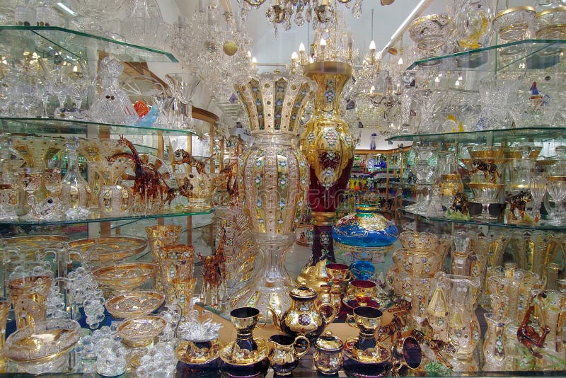 Bohemian Crystals Glass - Prague, Czech Republic Stock Image - Image of ...