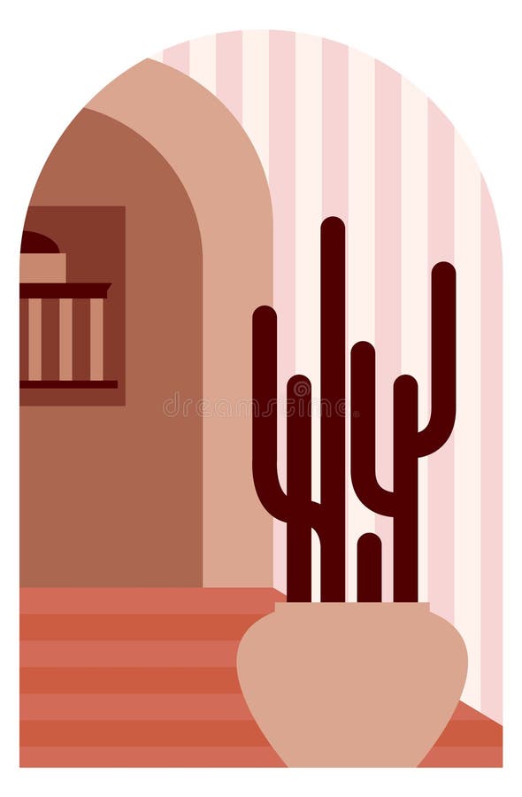Bohemian Architecture Poster Moroccan Stairs Door Art Stock Vector Illustration Of Building