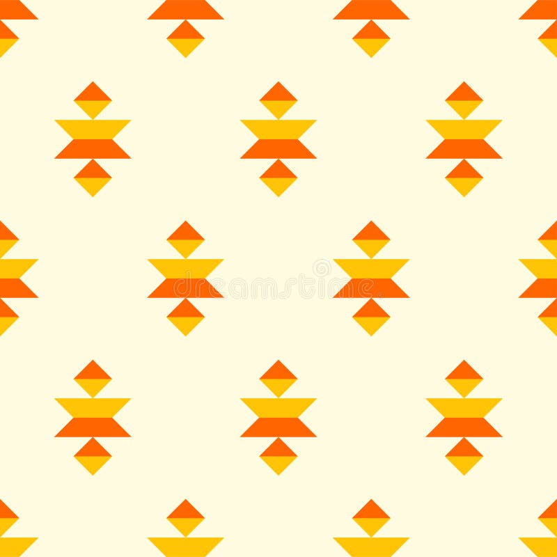 Bohemian Aztec Orange Elements Pattern Stock Vector - Illustration of ...