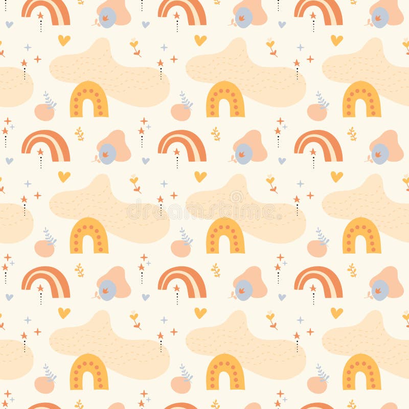 Bohemian Baby Pattern. Seamless Baby Pattern in Boho Style. Stock ... Bohemian Baby Pattern. Seamless Baby Pattern in Boho Style. Stock ...
