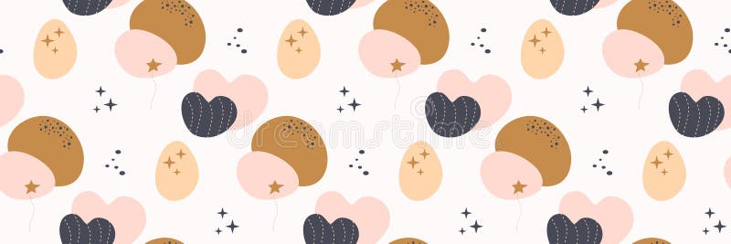 Bohemian Baby Pattern. Seamless Baby Pattern in Boho Style. Stock ...