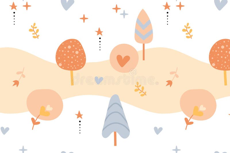 Bohemian Baby Pattern. Seamless Baby Pattern in Boho Style. Stock ...