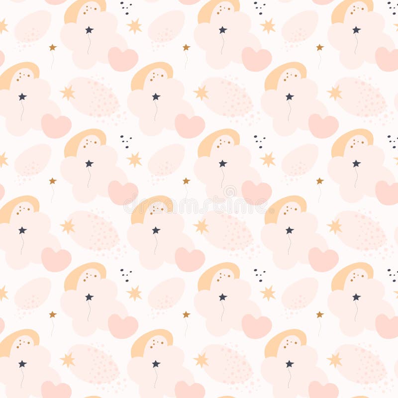 Bohemian Baby Pattern. Seamless Baby Pattern in Boho Style. Stock ...