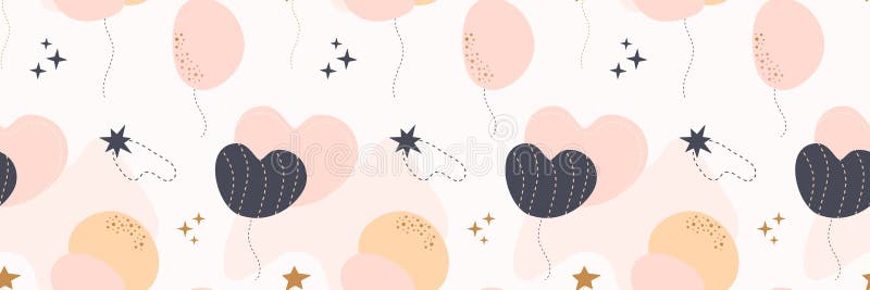 Bohemian Baby Pattern. Seamless Baby Pattern in Boho Style. Stock ...