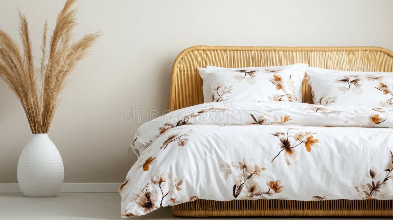 Bohemian Bedroom, Boho Bedroom Featuring a Rattan Bed, Floral Spring ...