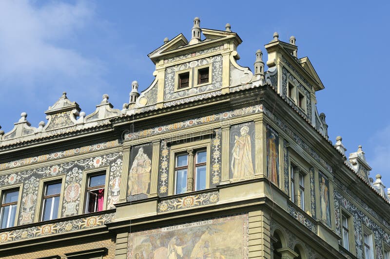 Bohemian building stock image. Image of baroque, facade - 17804049