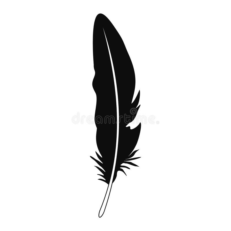 Bohemian Feather Icon, Simple Style Stock Vector - Illustration of ...