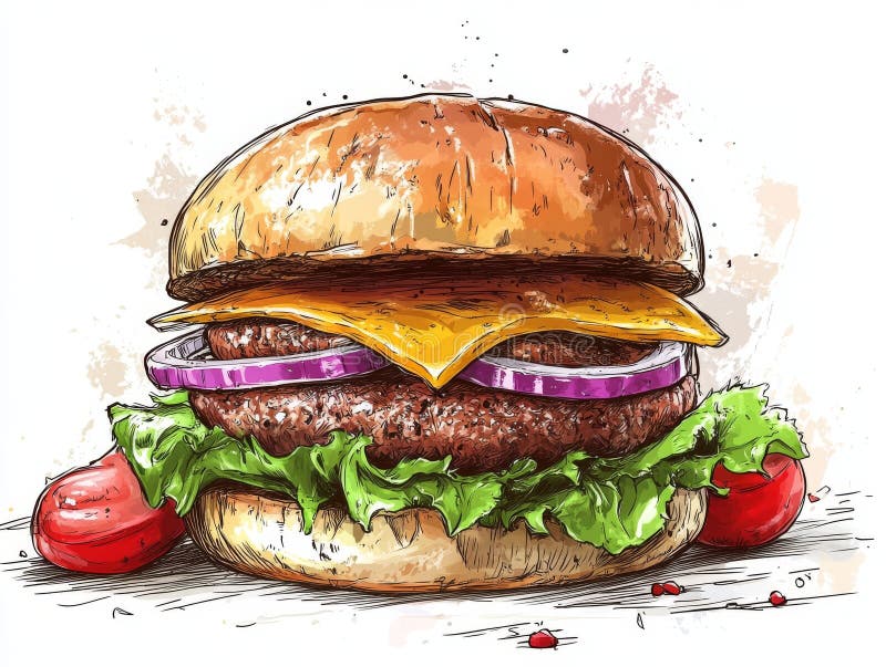 A Bohemian Gallery Featuring Hand-drawn Cheeseburger Digital Art and ...