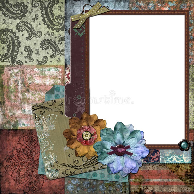 Bohemian Gypsy Style Scrapbook Album Page Layout 8x8 Inches Stock ...