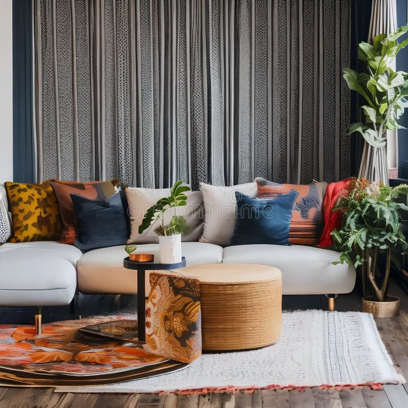 7 a Bohemian-inspired Living Room with a Mix of Patterned and Textured ...