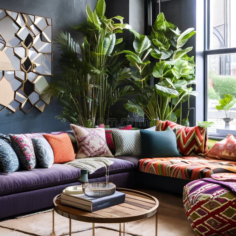 7 a Bohemian-inspired Living Room with a Mix of Patterned and Textured ...