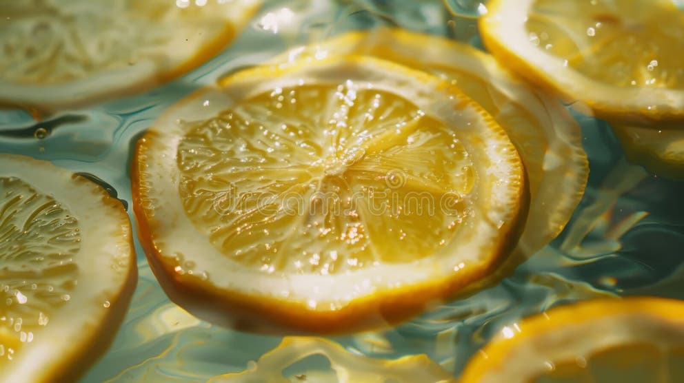 Bohemian Layout Pattern of Floating Lemon Slices in a Boho-chic ...