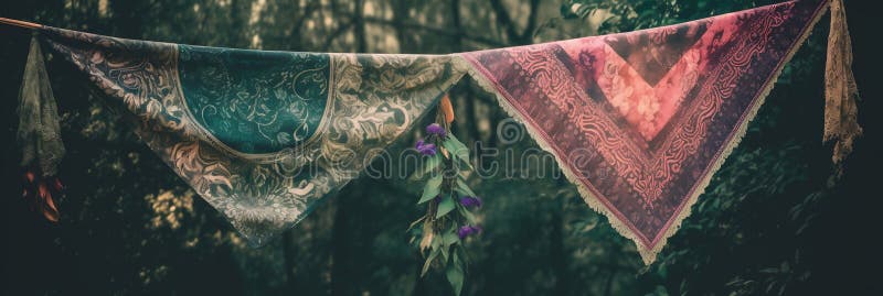 Mystical Bohemian Banner, Generative AI Stock Illustration ...