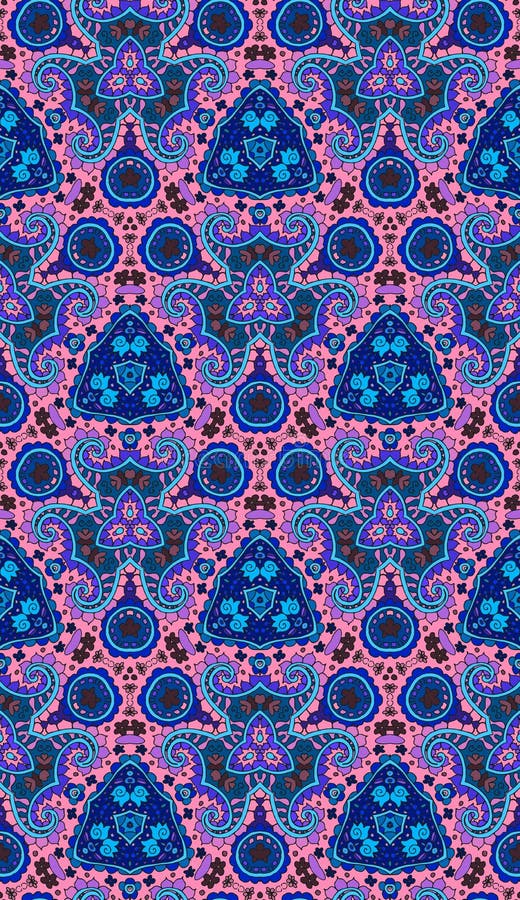 Bohemian Seamless Pattern for Print on Fabric. Ornamental Kaleidoscope ...