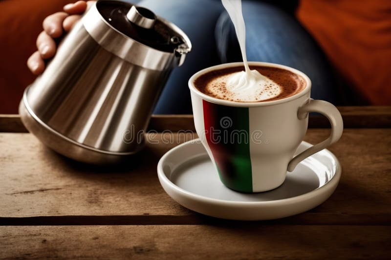 Bohemian Style Coffee Brewing in Pot and Cup. Ai Generated Stock Photo ...