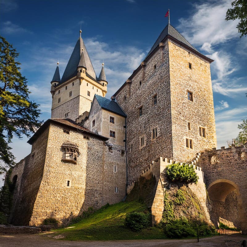 Bohemian Stone Castle, AI Generated Stock Illustration - Illustration ...