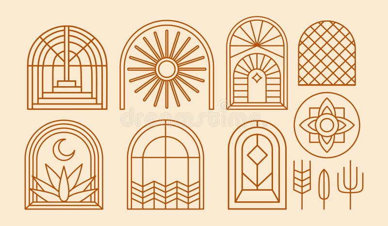 Bohemian Windows and Doors. Bohemian Signs Stock Vector - Illustration ...