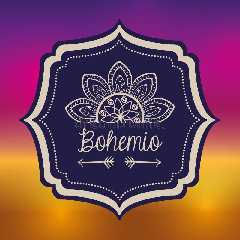 Bohemio Design. Spirit Concept. Flat Illustration , Vector Stock Vector ...