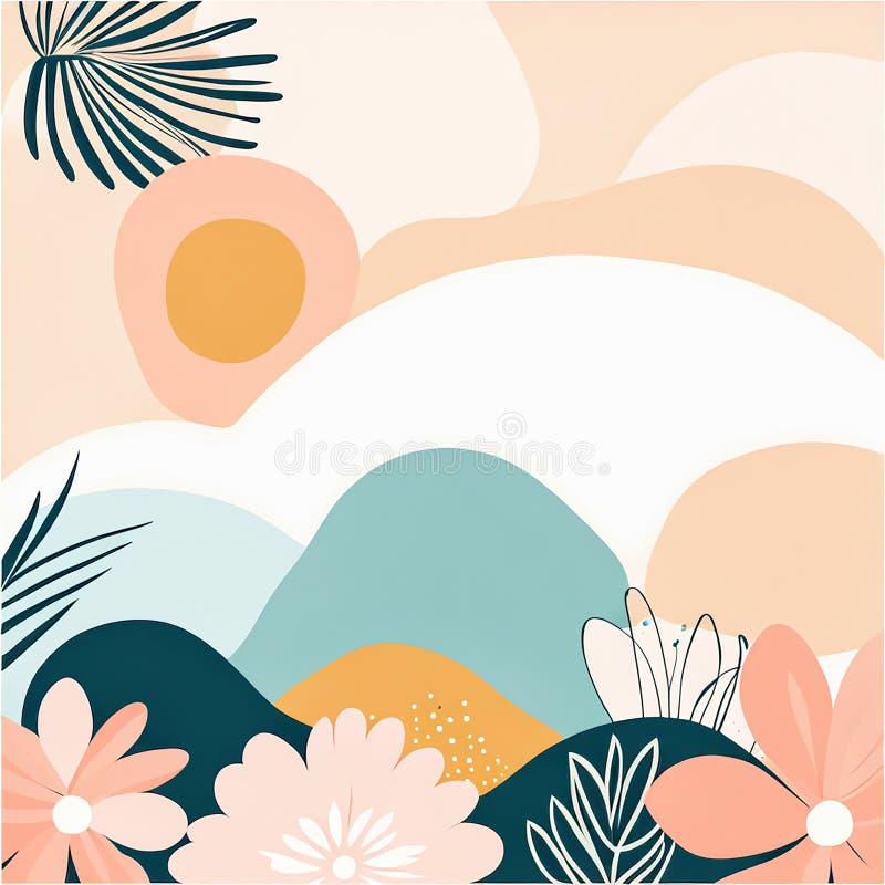 Boho Abstract Background, Boho Shapes, Aesthetic, Background Concept ...