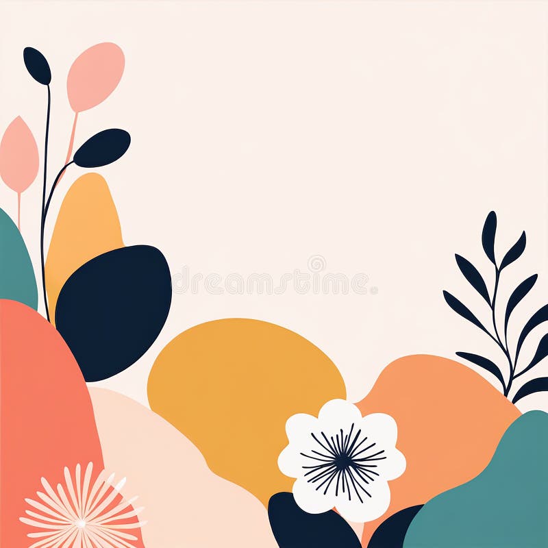 Boho Abstract Background, Boho Shapes, Aesthetic, Background Concept ...