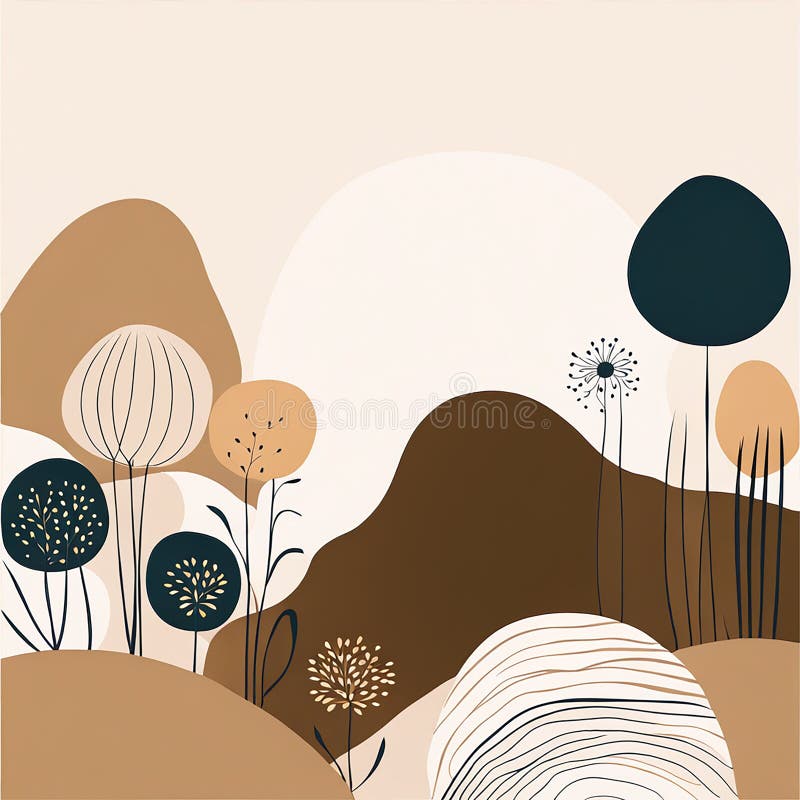 Boho Abstract Background, Boho Shapes, Aesthetic, Background Concept ...