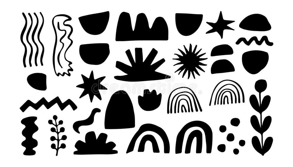 Boho Abstract Nature Collage in Rectangular Layout. a Boho Abstract ...