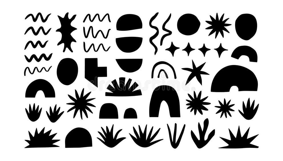 Boho Abstract Nature Collage in Rectangular Layout. a Boho Abstract ...