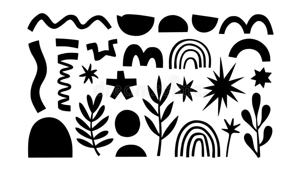 Boho Abstract Nature Collage in Rectangular Layout. a Boho Abstract ...