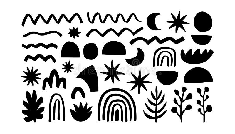 Boho Abstract Nature Collage in Rectangular Layout. a Boho Abstract ...