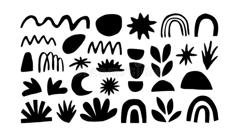 Boho Abstract Nature Collage in Rectangular Layout. a Boho Abstract ...