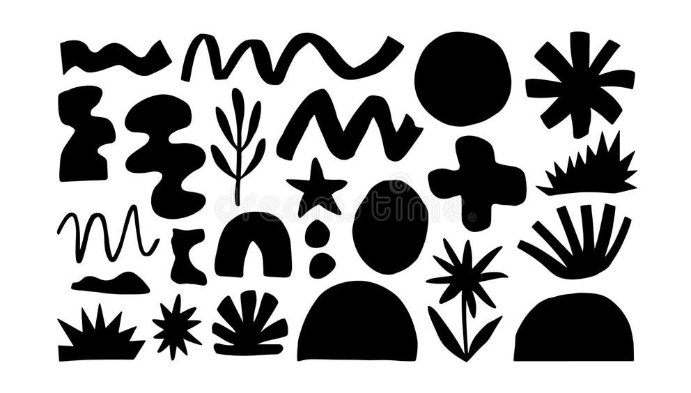 Boho Abstract Nature Collage in Rectangular Layout. a Boho Abstract ...