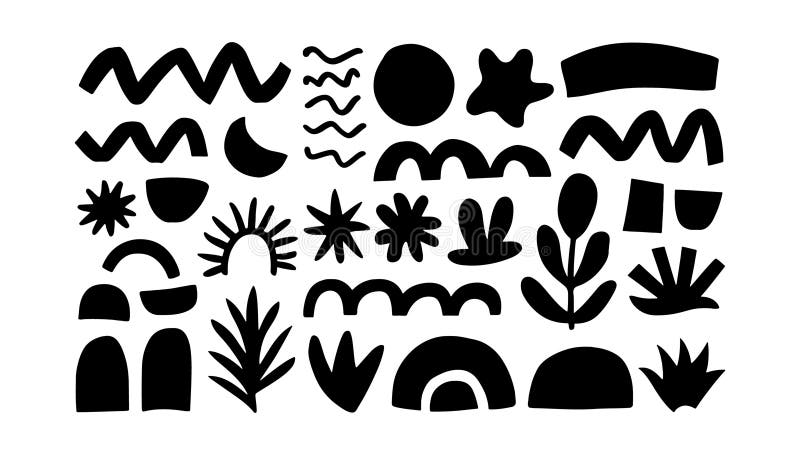 Boho Abstract Nature Collage in Rectangular Layout. a Boho Abstract ...