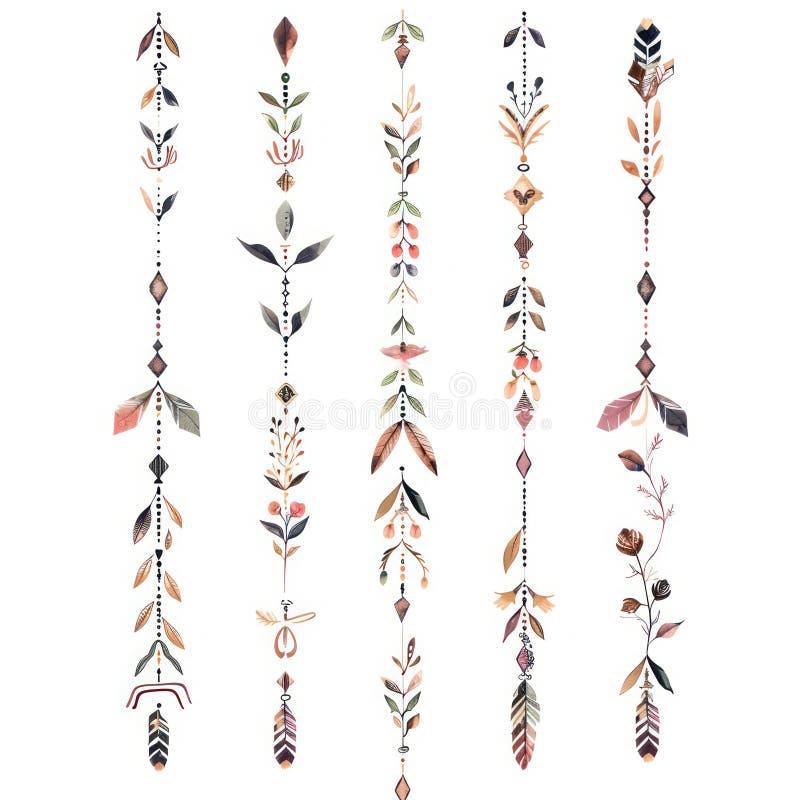 Boho Arrow Dividers and Separators Stock Photo - Image of vintage, chic ...