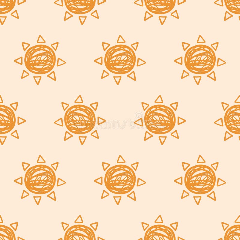Boho Aztec Sun Seamless Pattern Tribal Background Stock Illustration ...