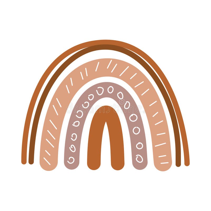 Boho Background Rainbow Icon Stock Illustration - Illustration of ...