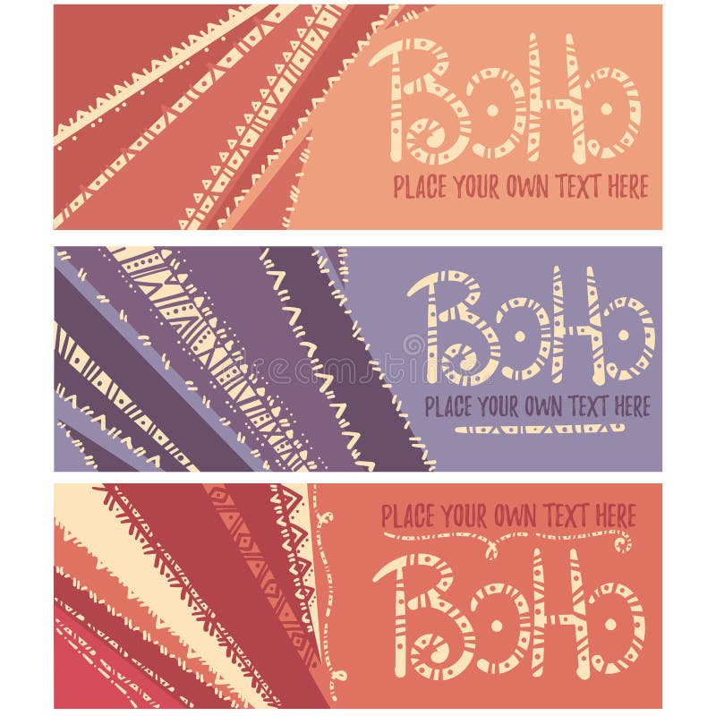 Boho banners stock vector. Illustration of drawing, craft - 72998777