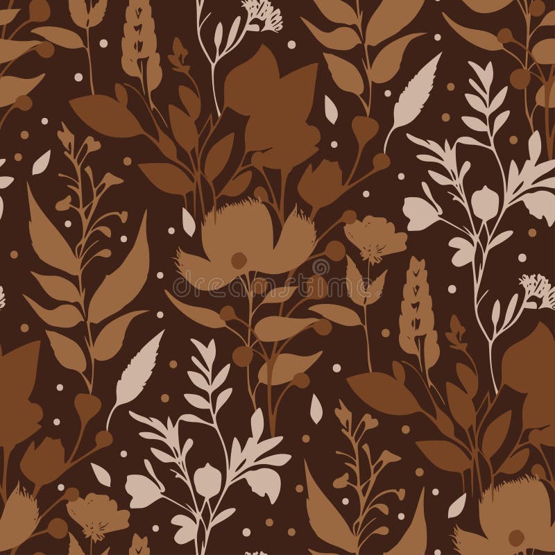 Boho Botanical Decorative Seamless Pattern, Blossom Drawing Vector ...