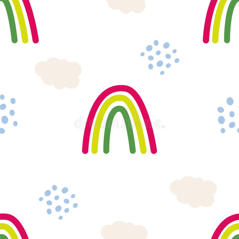 Boho Bright Rainbows Seamless Pattern. Vector Illustration Stock Vector ...